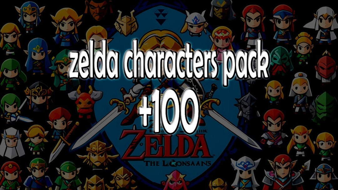 Zelda Characters Clipart Stickers Bundle Pack PNG +100 Designs - Icons ...