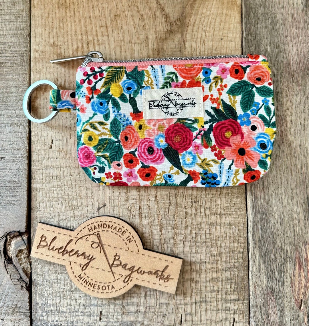 Coin Pouch - Coin Purse - Keychain Wallet - Rifle Paper Co Floral - Etsy