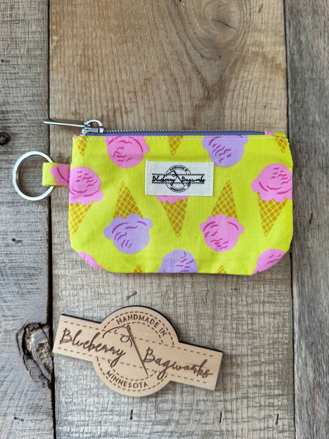 Coin Pouch - Coin Purse - Keychain Wallet - Ice Cream Cone - Etsy
