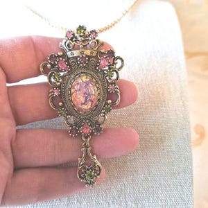 Vintage Sarah Coventry Crown Contessa Pendant Necklace, Victorian Faux ...