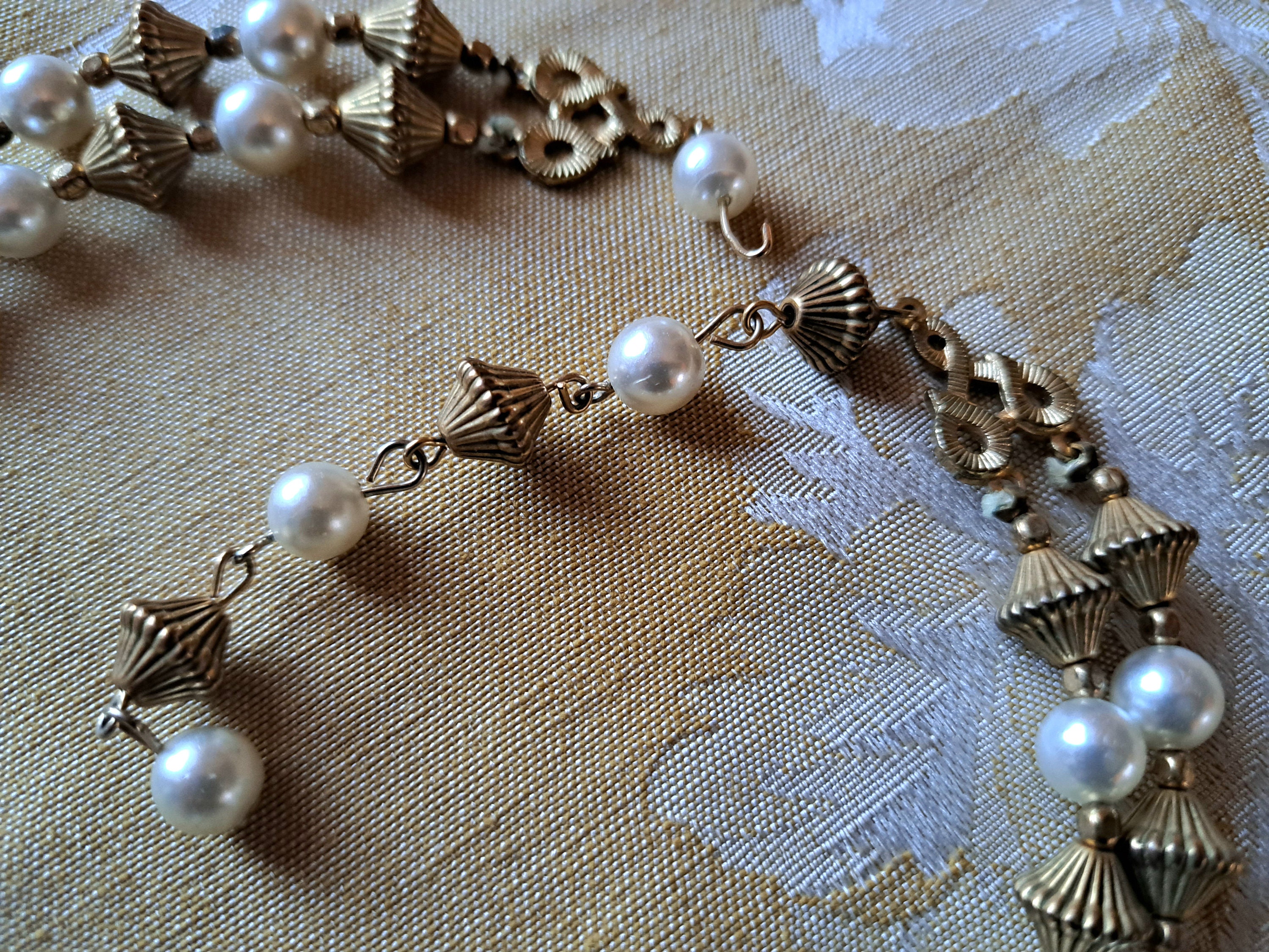 Vintage Mid-century Gold Crystal Pearl Girls Choker Tween - Etsy