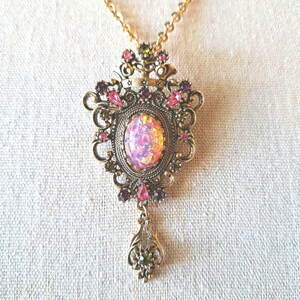 Vintage Sarah Coventry Crown Contessa Pendant Necklace, Victorian Faux ...