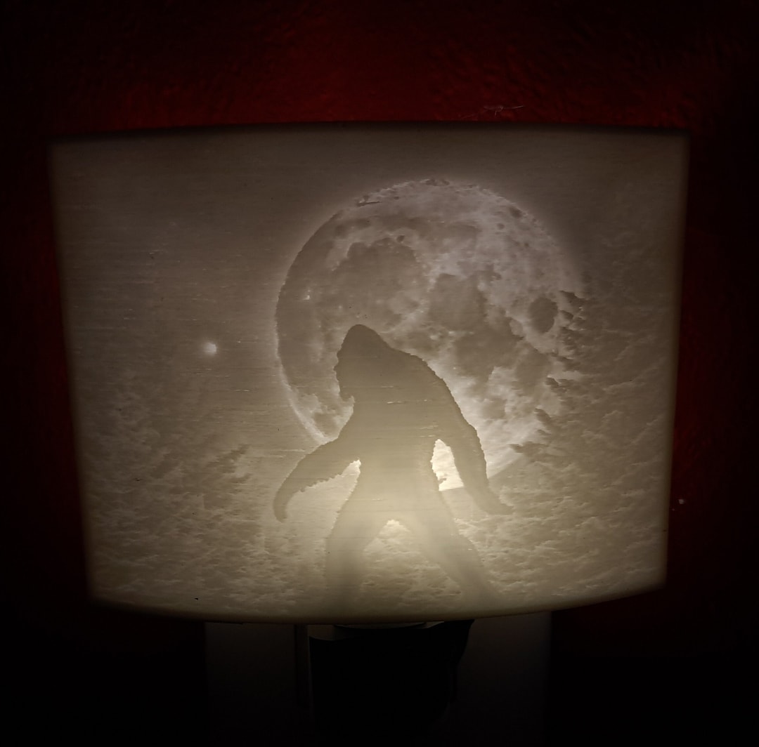 Bigfoot Nightlight – 3D Printed Lithophane Lamp for Campers, Cabins ...