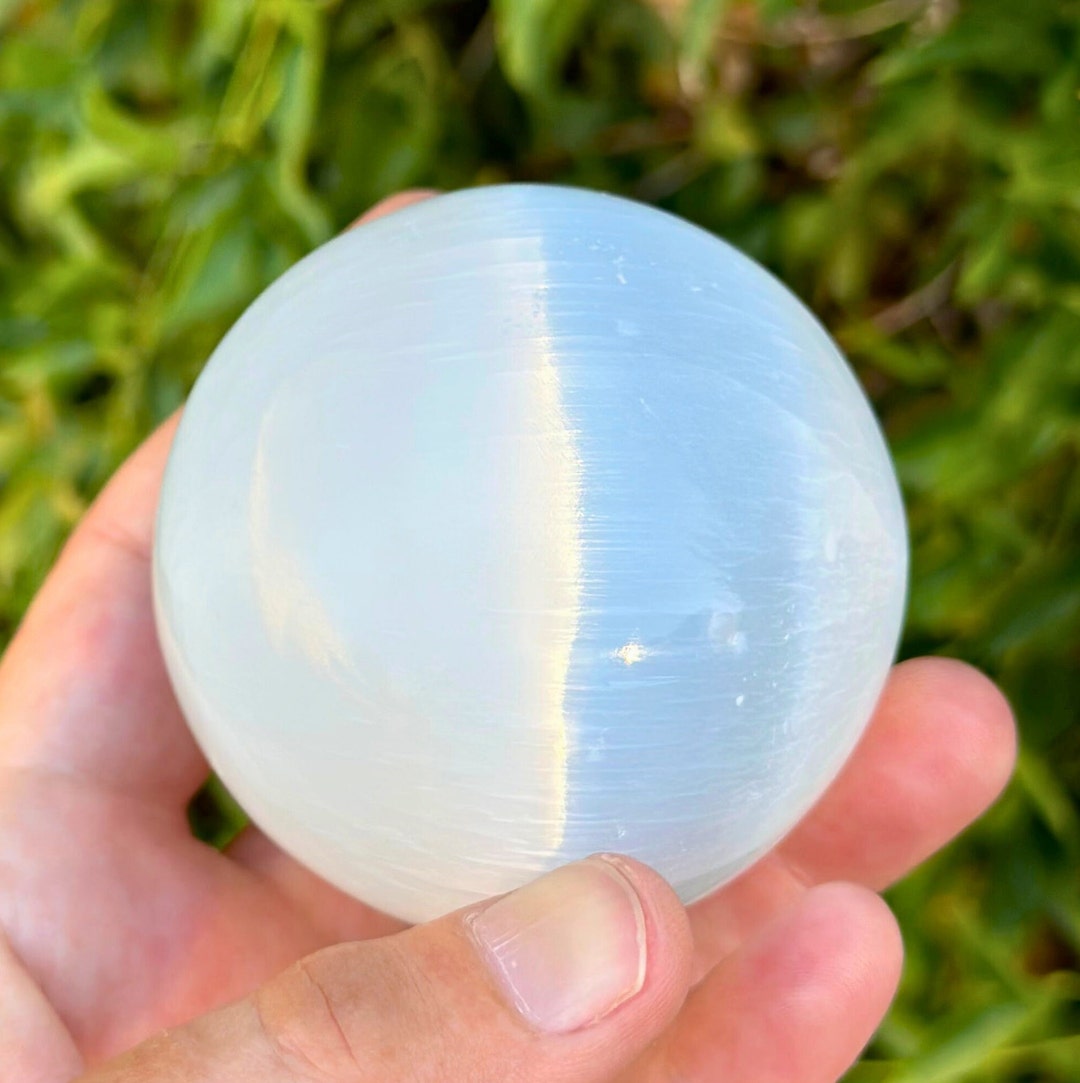 Selenite Sphere 60mm Crystal Ball Selenite Sphere Polished Selenite ...