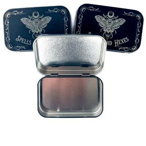 Witchy Trinket Box Goth Stash Box Small Storage Tin Pill Box Engraved ...