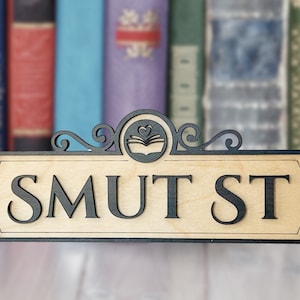 Book Library Sign Bookshelf Decor Gift for Fantasy Reader Wood Library ...