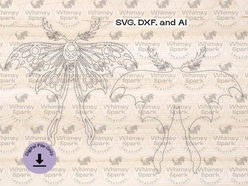 Luna Moth Laser Cut SVG Gothic Insect Laser Cut File Witchy Layered ...