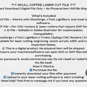 Skull Coffee Cup Laser Cut File Gothic SVG Digital Download for Laser ...