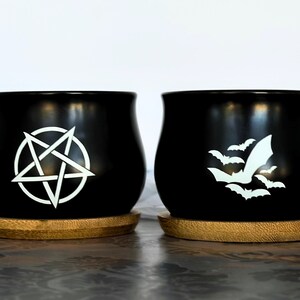 Cauldron Planter Halloween Planter Goth Planter Pot Ceramic Mini Witch ...