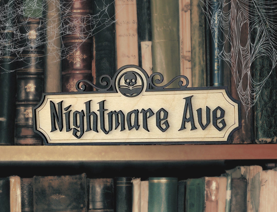 Spooky Library Sign Bookshelf Decor Gift for Horror Reader Vintage ...
