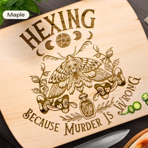 Kitchen Witch Cutting Board Deathhead Moth Goth Kitchen Decor Witchy ...