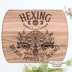 Kitchen Witch Cutting Board Deathhead Moth Goth Kitchen Decor Witchy ...