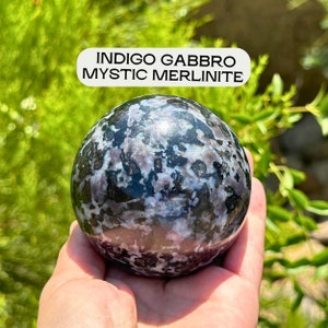 Merlinite Sphere Mystic Merlinite Indigo Gabbro Large Crystal Ball Rare ...