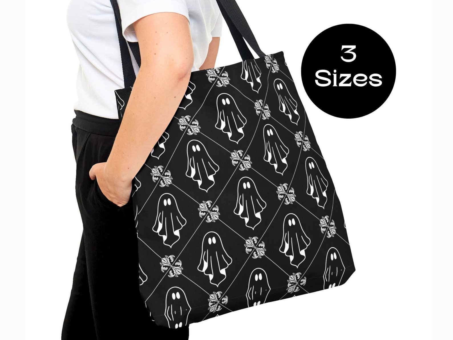 Goth Tote Bag Halloween Ghost Tote Goth Laptop Bag Back to - Etsy