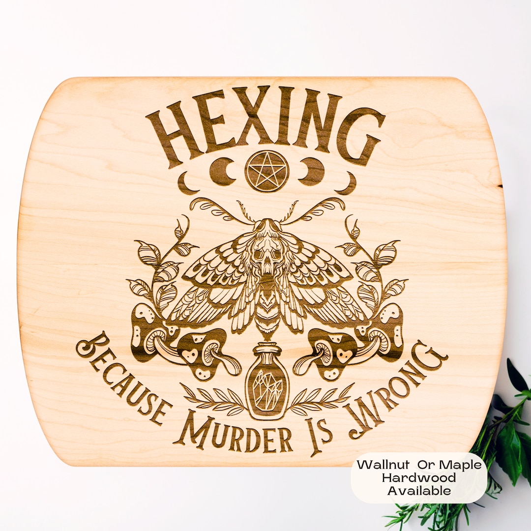 Kitchen Witch Cutting Board Deathhead Moth Goth Kitchen Decor Witchy ...