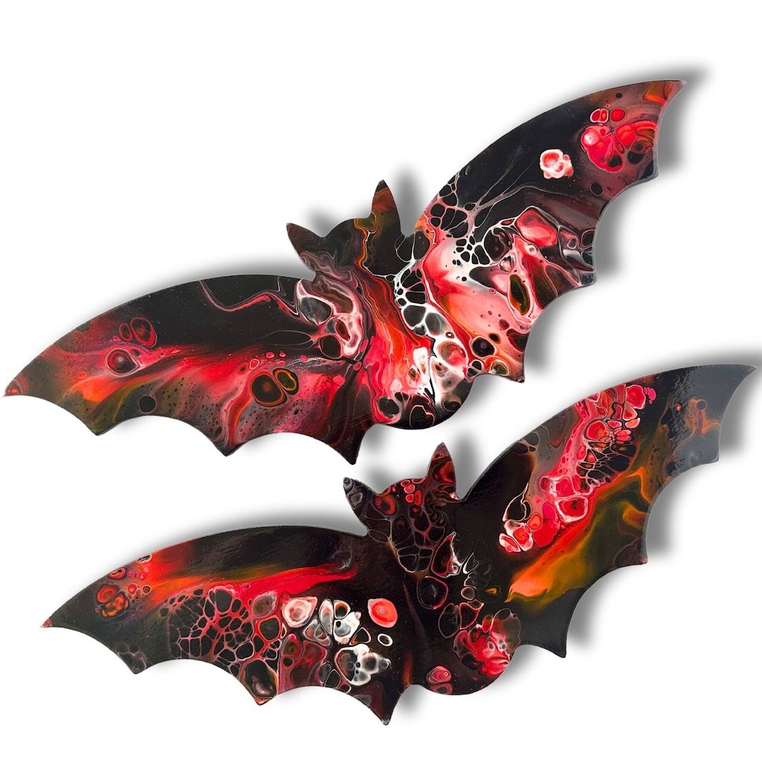 Large Bat Wall Decor Hand Painted Bat on Wood Gothic Home Decor Unique ...