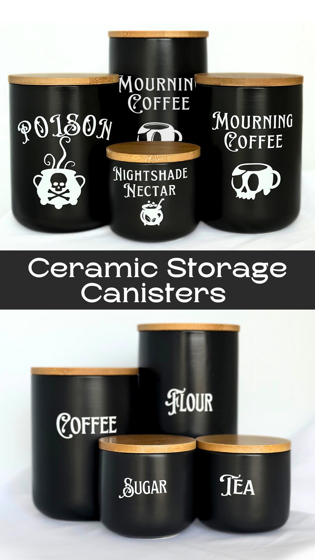 Goth Kitchen Storage Canister Ceramic Coffee Station Canister - Etsy