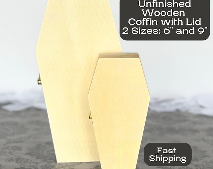 Wood Coffin Unfinished Wood Coffin Box Coffin Decor Goth Trinket Box ...