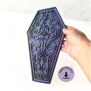Gothic Ornate Coffin Laser Cut File: Halloween SVG Decor (digital ...