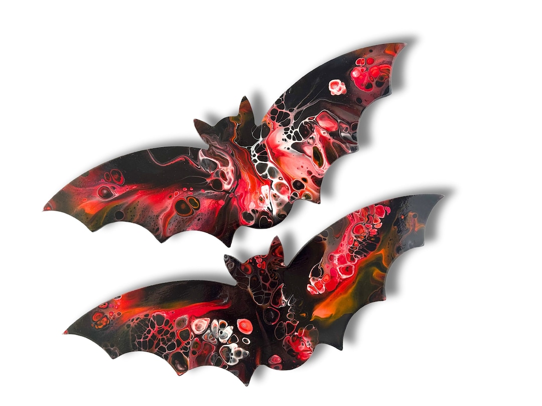 Large Bat Wall Decor Hand Painted Bat on Wood Gothic Home - Etsy