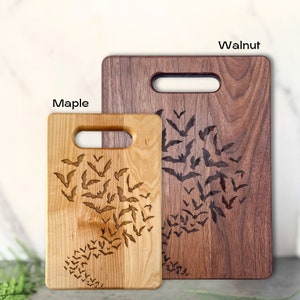 Goth Kitchen Decor Bats Laser Engraved Walnut Cutting Board Wooden ...