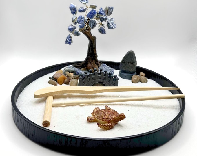 Desktop Zen Sand Garden Office Relaxation Kit Table Decorations Mini ...