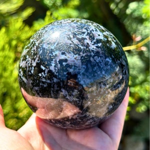 Merlinite Sphere Mystic Merlinite Indigo Gabbro Large Crystal Ball Rare ...