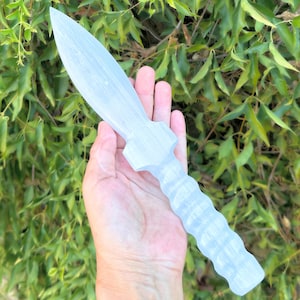 Selenite Crystal Dagger Crystal Sword Ritual Dagger Selenite Crystal ...