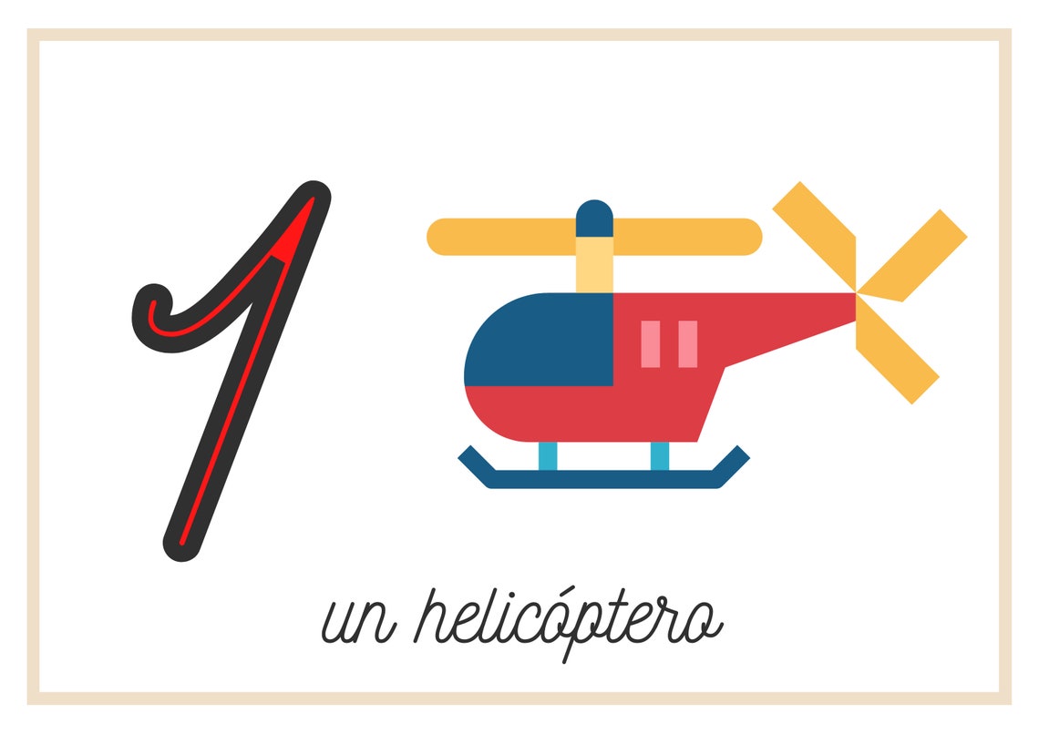 SPANISH Numbers Flashcards Educational Printable Flashcards - Etsy