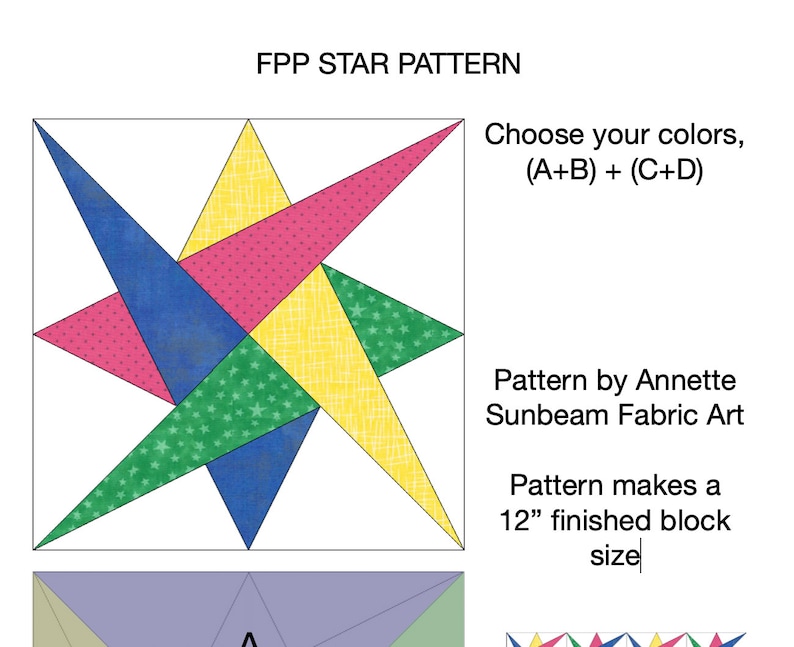 Starry Path Foundation Paper Pieced FPP Pattern - 12 Inch Finished ...