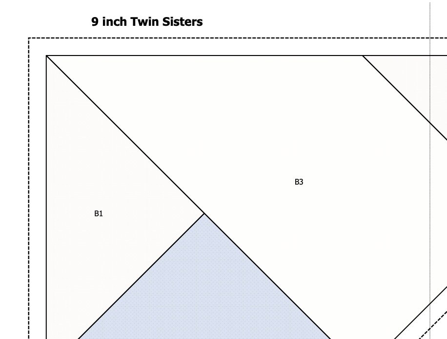 Twin Sisters - FPP Foundation Paper Pieced Pattern for Either 12 -or- 9 ...