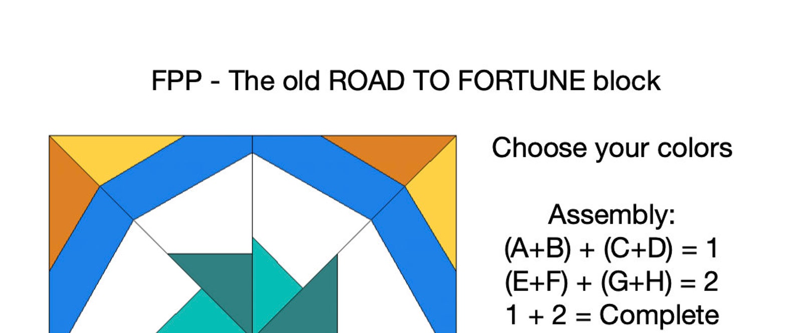 Road to Fortune-foundation Paper Pieced FPP Pattern - 12 Inch Finished ...