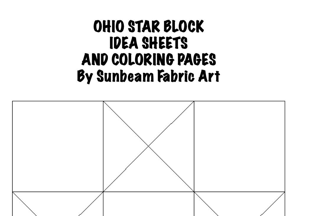 Quilt Block Coloring Sheet - OHIO STAR | Quilt Block | Quilt Template ...