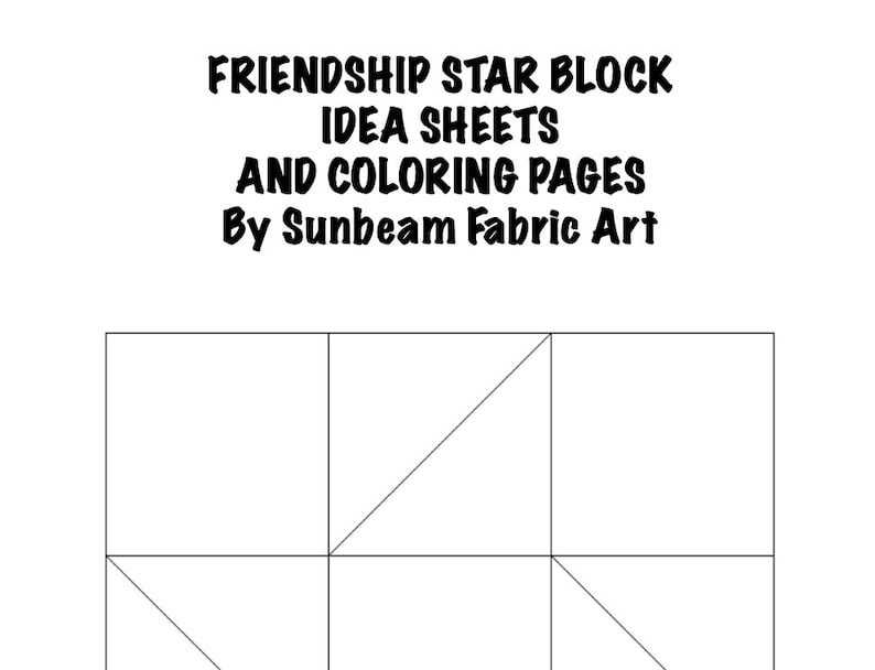 Quilt Block Coloring Sheet - FRIENDSHIP STAR | Quilt Block | Quilt ...