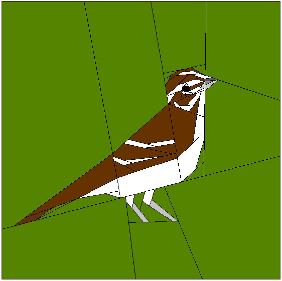 Lark Sparrow - Foundation Paper Piecing Pattern (FPP) - 12" X 12" Block ...