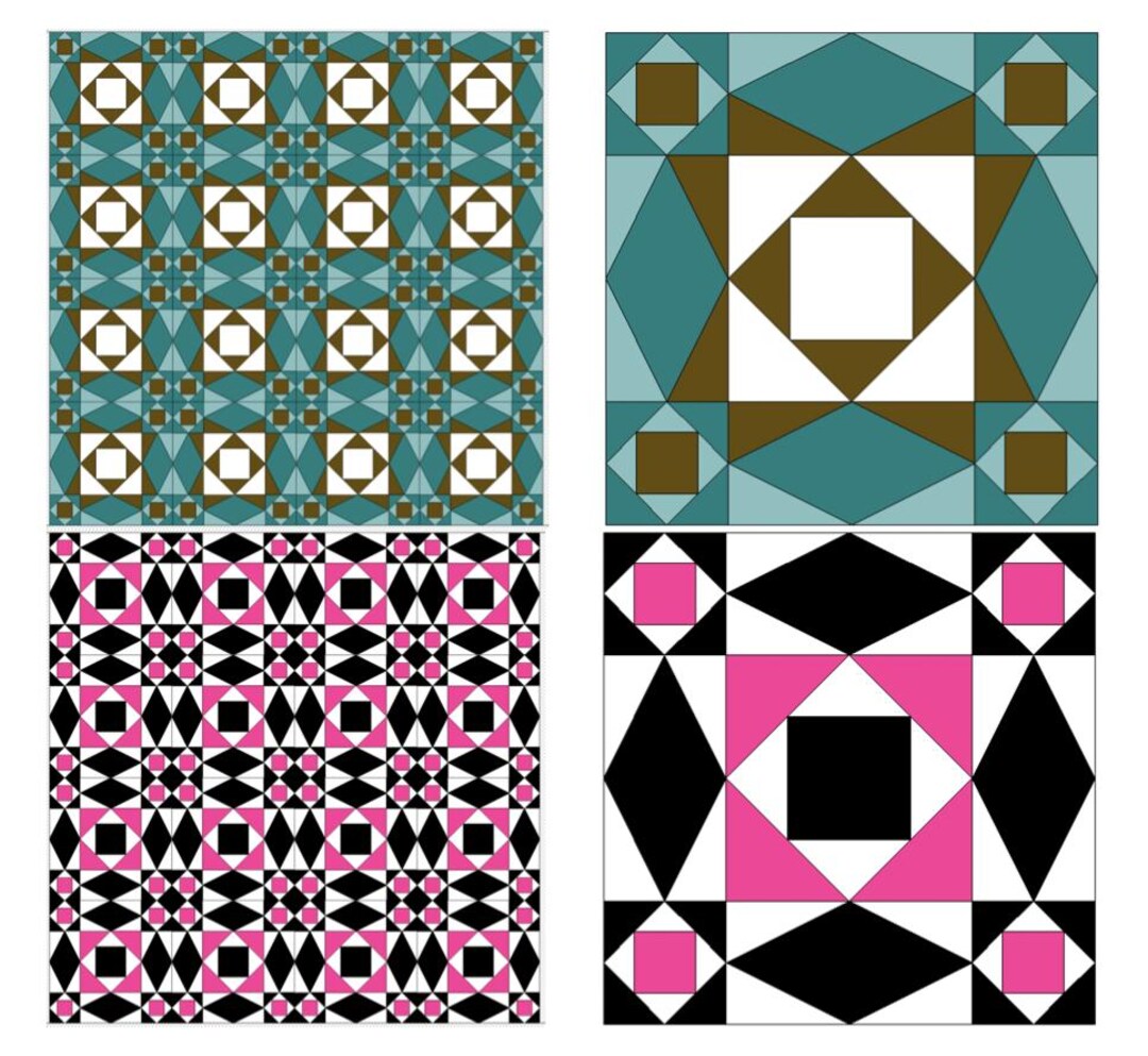 Storm at Sea Quilt Block Pattern Templates and FPP ( Foundation Paper ...