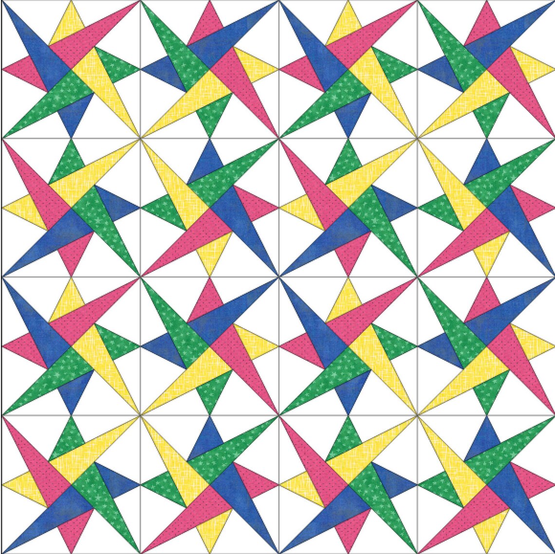 Starry Path Foundation Paper Pieced FPP Pattern 12 Inch Finished Quilt ...