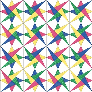 Starry Path Foundation Paper Pieced FPP Pattern - 12 Inch Finished ...