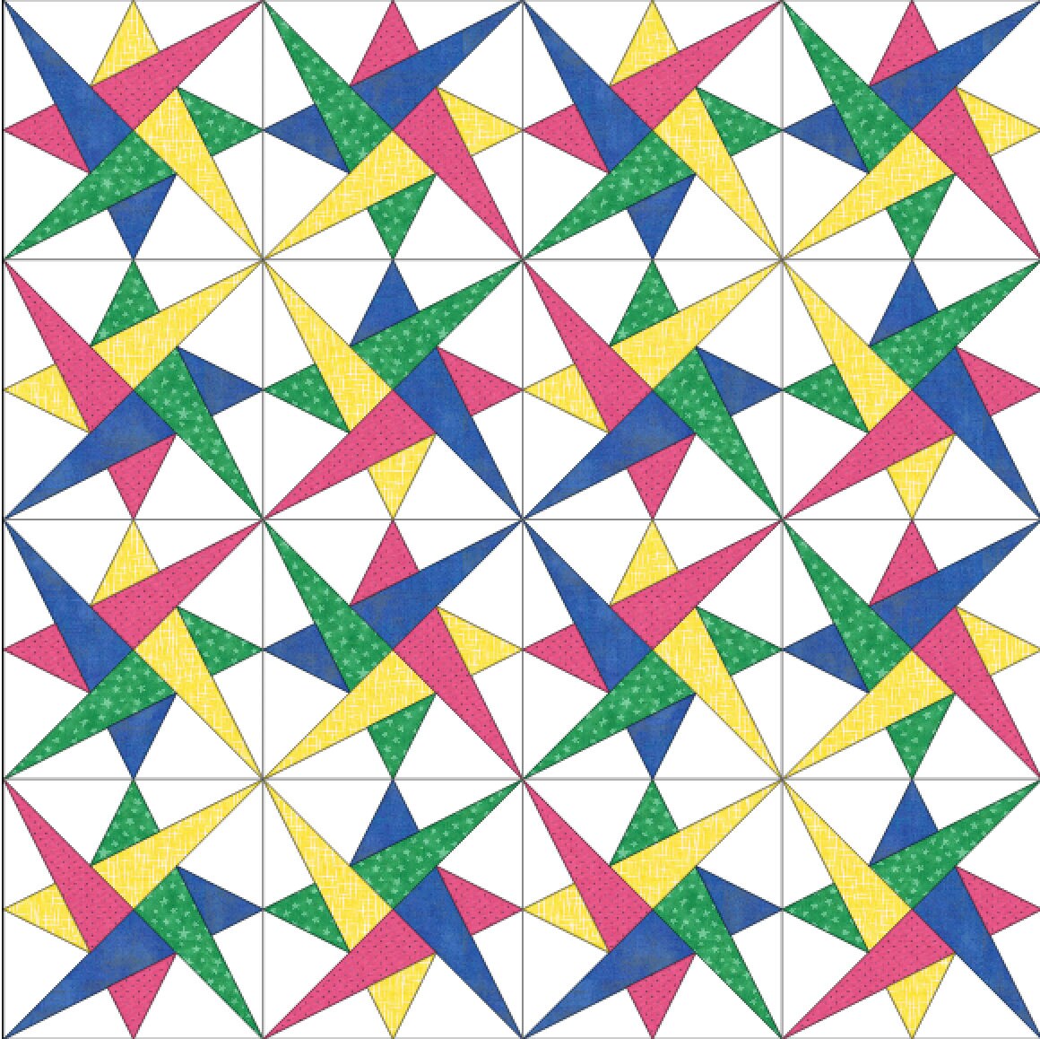 Starry Path Foundation Paper Pieced FPP Pattern 12 Inch Finished Quilt ...