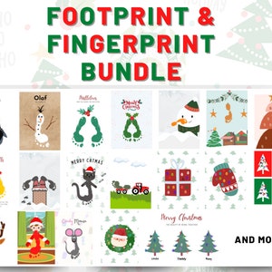 120 Christmas Handprint, Fingerprint, Footprint Bundle. Gift for ...
