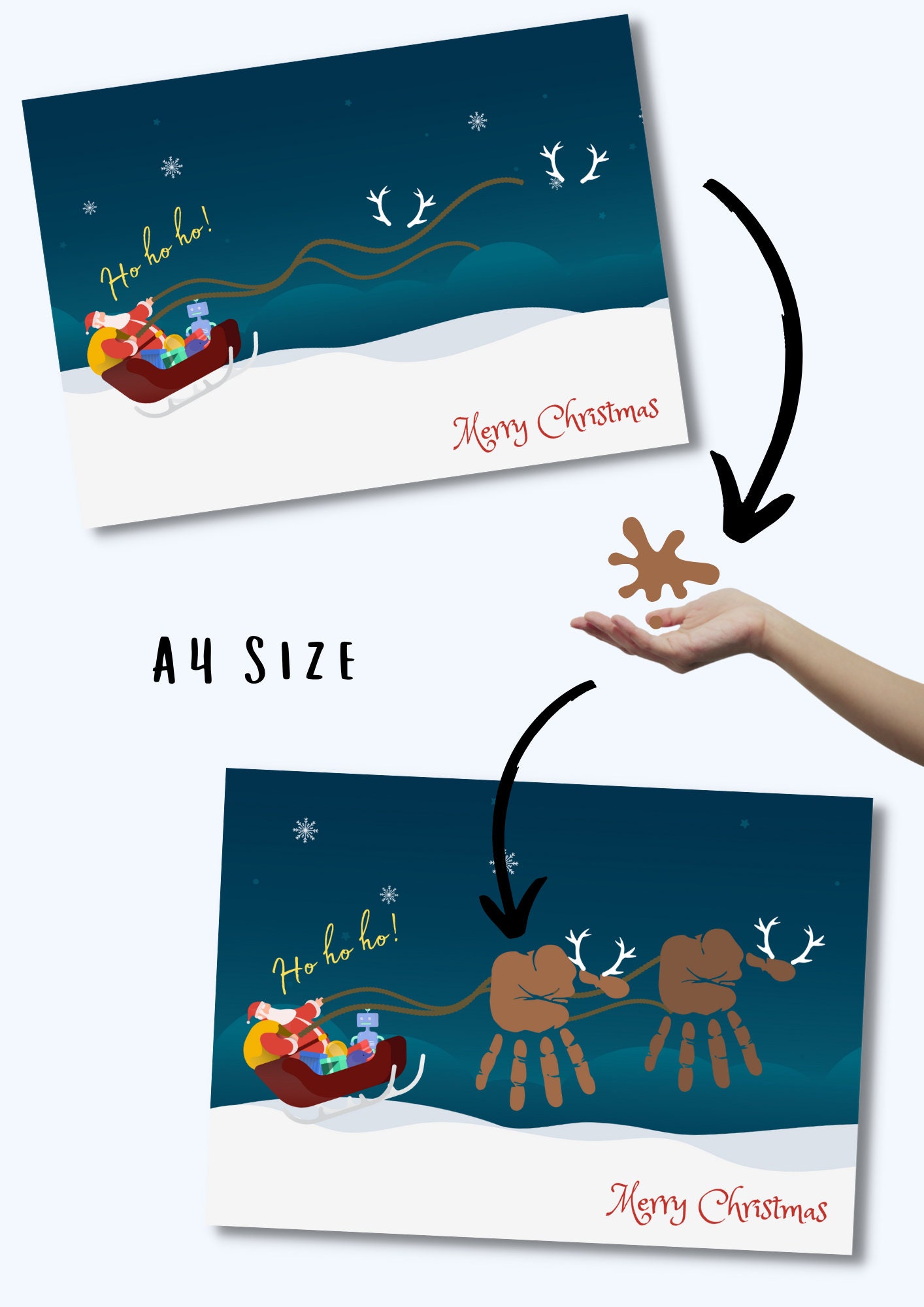 120 Christmas Handprint, Fingerprint, Footprint Bundle. Gift for ...