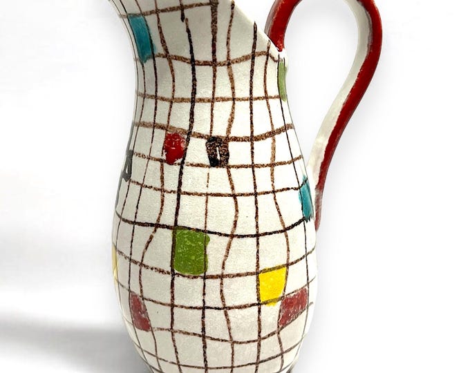 Bitossi Mondrian Londi Ceramic Pottery Raymor Italian Pitcher Vintage ...