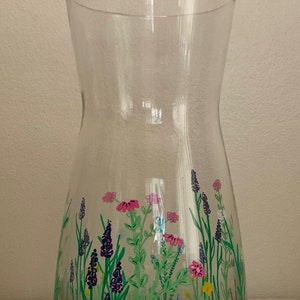 Hand-painted Glass Flower Vase - Etsy