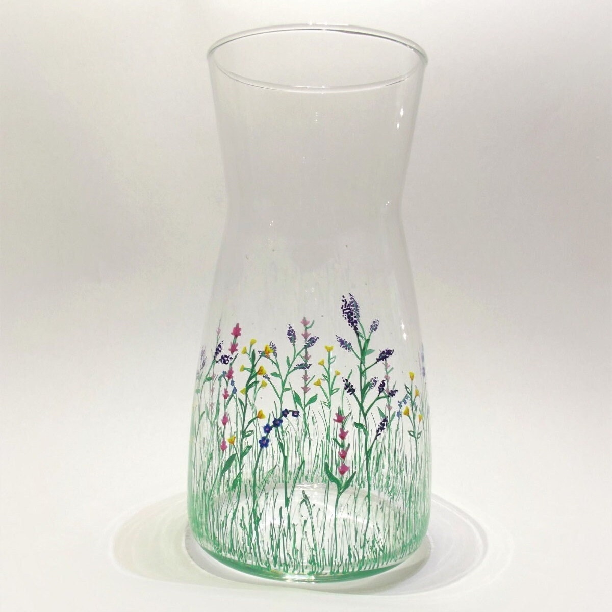 Hand-painted Glass Flower Vase - Etsy