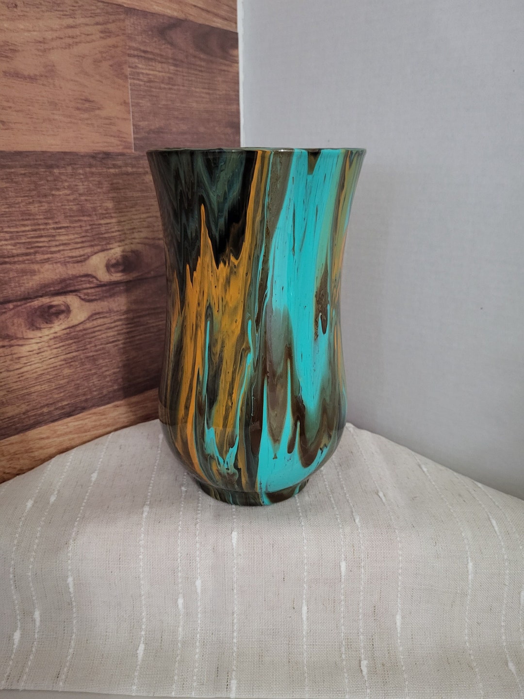 Gorgeous Cylinder Glass Vase Fall Themed Home Decor Accent - Etsy