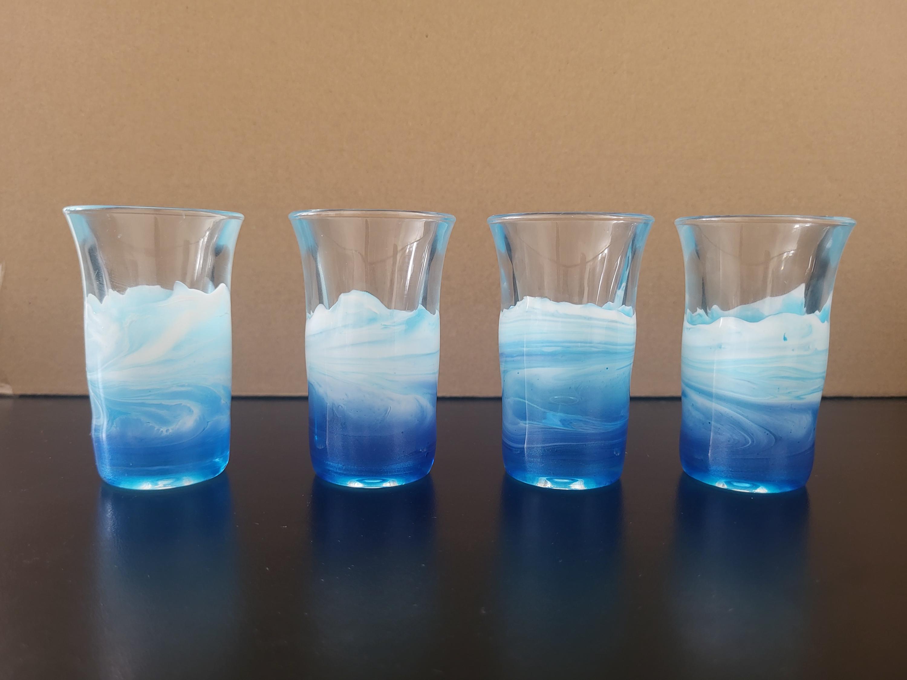 Ocean Wave Shot Glasses, Set of 2, 4 or 6, Unique & Handmade Gift ...