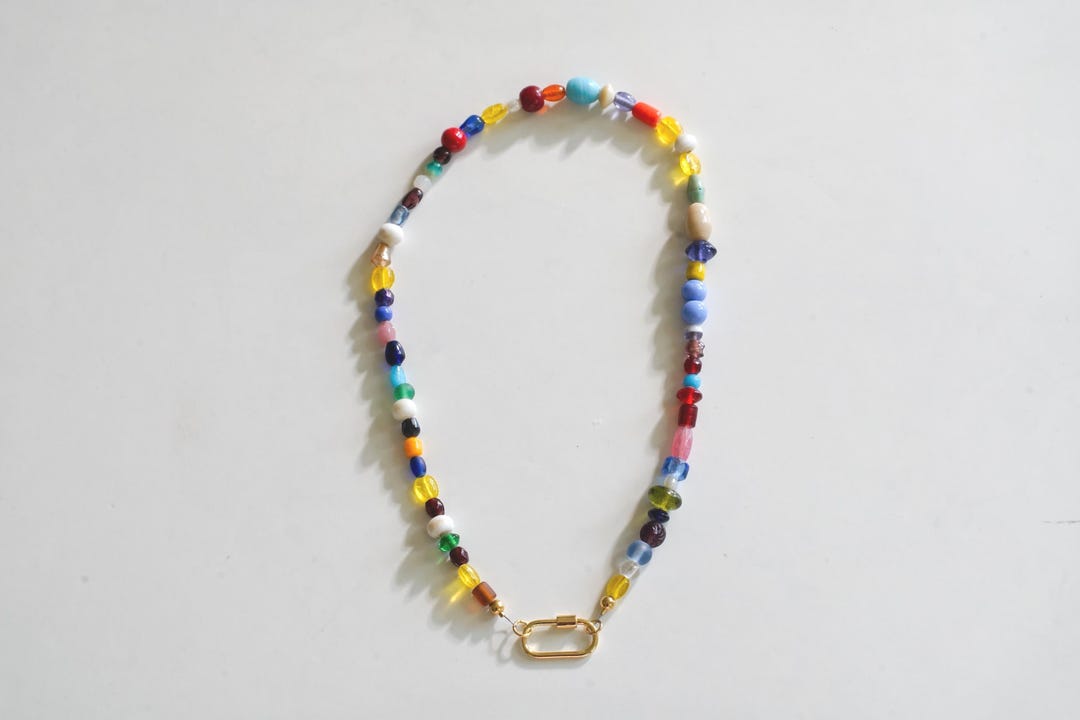 Multicolor Bead and Pearl Necklace: Beach Surf Style Jewelry - Etsy