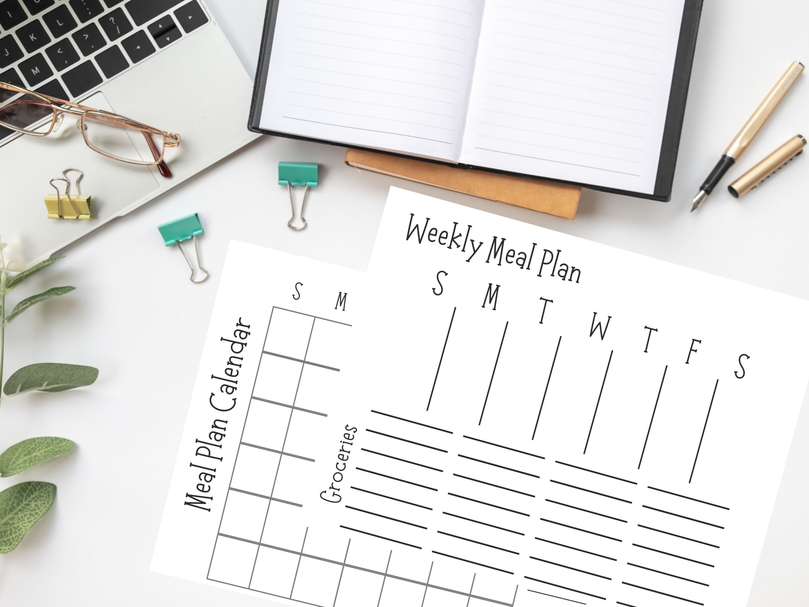 Weekly Minimalist Meal Plan Menu Planner, Grocery List, Monthly ...