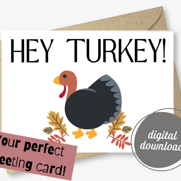 Turkey Card - Etsy