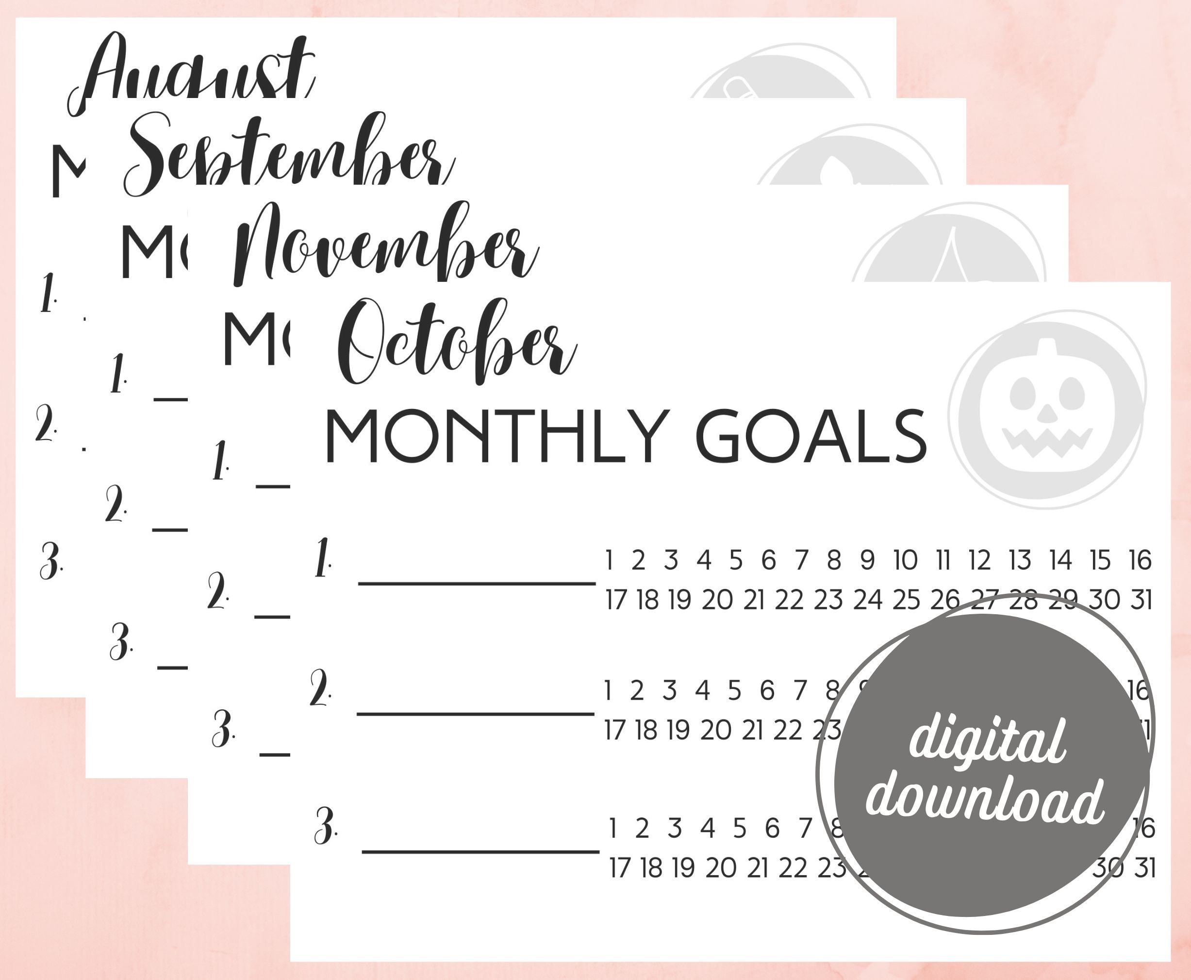 Ultimate Goal Tracker Set | 12 Month Goal Worksheets, Minimalist ...